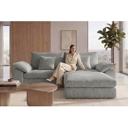 Riess Ambiente Stilvolles Big Sofa SOHO 265cm grau Chenille 4-Sitzer Couch mit Wellenunterfederung Riess-Ambiente Wohnzimmer Modern Skandinavisch