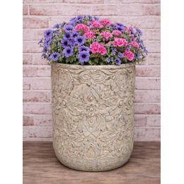 AltoBelli Blumentopf FIORENZA Antik Grau Patina Zement 21x17 cm | Gr.: onesize