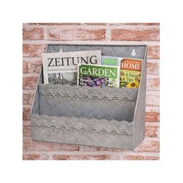 AltoBelli Wand Zeitungshalter FELINI Zink Grau 29x24 cm | Gr.: onesize