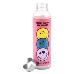 Smiley World Smileyworld Trinkflasche aus Glas Flasche Wasserflasche 500 ml in pink | Gr.: onesize