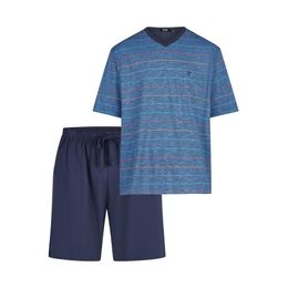 Hajo Schlafanzug Premium Cotton in Marine | Gr.: 52