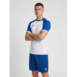 Hummel T-Shirt Raglan&auml;rmel Hmlmatch Erwachsene in WHITE/TRUE BLUE | Gr.: XXL
