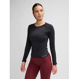 Hummel T-Shirt Hmlclea Multisport Damen in BLACK MELANGE | Gr.: M