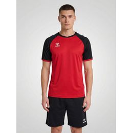 Hummel T-Shirt Raglan&auml;rmel Hmlmatch Erwachsene in TRUE RED/BLACK | Gr.: XXL