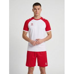 Hummel T-Shirt Raglan&auml;rmel Hmlmatch Erwachsene in WHITE/TRUE RED | Gr.: XXL
