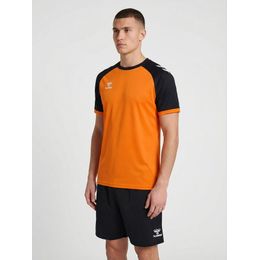 Hummel T-Shirt Raglan&auml;rmel Hmlmatch Erwachsene in ORANGE TIGER/BLACK | Gr.: M
