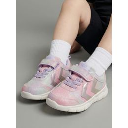 Hummel Elastische Schn&uuml;rsenkel Sneaker Crosslite Glitter Kinder in MULTI COLOR PINK | Gr.: 27