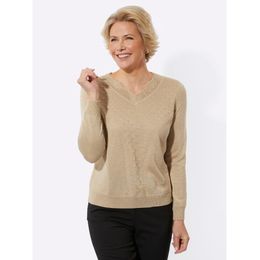 WITT WEIDEN Langarm-Pullover in sand-goldfarben-meliert | Gr.: 38