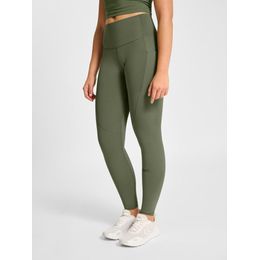 Hummel Leggings Hmlhiit Damen in DEEP LICHEN GREEN | Gr.: XS