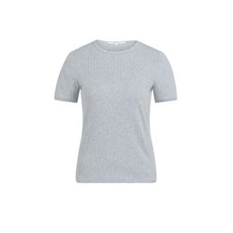 Yaya RIBBED T-SHIRT WITH SUBTLE NECKLINE DETAIL in Medium Grey Melange | Gr.: M