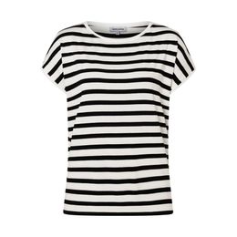 More & More More & More bequemes, softes Kurzarmshirt, gestreift in black/offwhite | Gr.: 36
