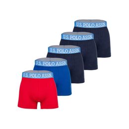 U.S. Polo Assn. Boxershort 5er Pack in Blau/Rot | Gr.: M