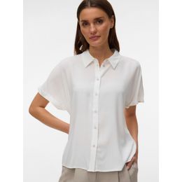 V&eacute;ro Moda VERO MODA Damen Kurzarmbluse "VMALICE SS SHIRT WVN NOOS"snow wei&szlig;, Gr. S, unifarben, Web, Obermaterial: 100% Viskose, Blusen, Viskose