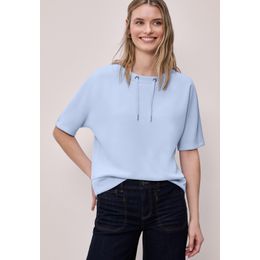 Street One Damen T-Shirtcashmere blau, Gr. 40, unifarben, Stoff, 46% Modal, 46% Polyester, 8% Elasthan, Shirts, im Silk Look