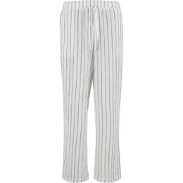 Stoffhose Urban Classics "Urban Classics Striped Crinkle Resort Pants", Herren, Gr. S, US-Gr&ouml;&szlig;en, sanftes wei&szlig;, schwarz, 92% Polyester, 6% Viskose, 2% Elasthan, gestreift, relaxed fit, Hosen Stoffhose