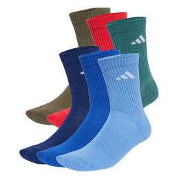 adidas Performance Athletic Socks 'Cushioned Crew 6 Pairs' male Blue, Green, Red size 34-36