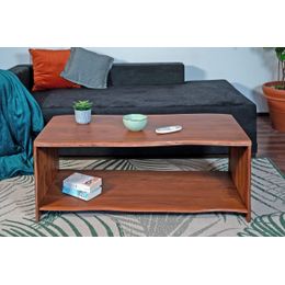 Couchtisch Baumkante Akazie nussbaum 115 x 55 cm Massivholz-Sofatisch ADA