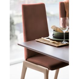 Polsterstuhl stressless "Laurel", braun (copper paloma, eiche natur), B:57cm H:105cm T:60cm, Leder PALOMA: PALOMA ist ein durchgef&auml;rbtes Semianilin-M&ouml;belleder mit nat&uuml;rlicher Narbung., St&uuml;hle, Polsterstuhl, High Back, Gr&ouml;&szlig;e L, mit abgerundeten Beinen in Eiche natur