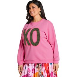 sheego loves miss goodlife sheego Gro&szlig;e Gr&ouml;&szlig;en Sweatshirt mit Front- und R&uuml;ckenprint, altrosa-pink-bedruckt, Gr&ouml;&szlig;e 46 - Damen