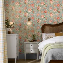 Vliestapete Laura Ashley "Wild Roses", gelb (ocker), B:0,52m H:10m L:10m, Vlies, Tapeten, 10mx52cm (ca. 5m2)
