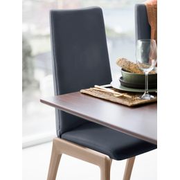 Polsterstuhl stressless "Laurel", blau (oxford blau paloma, eiche natur), B:57cm H:105cm T:60cm, Leder PALOMA: PALOMA ist ein durchgef&auml;rbtes Semianilin-M&ouml;belleder mit nat&uuml;rlicher Narbung., St&uuml;hle, Polsterstuhl, High Back, Gr&ouml;&szlig;e L, mit abgerundeten Beinen in Eiche natur