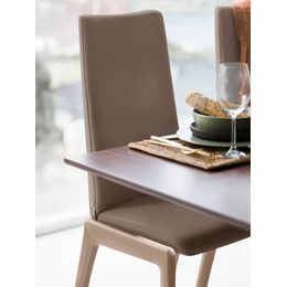 Polsterstuhl stressless "Laurel", braun (mole batick, eiche natur), B:57cm H:105cm T:60cm, Leder BATICK: BATICK ist ein leicht korrigiertes, durchgef&auml;rbtes und genarbtes M&ouml;belleder, bei dem die meisten Unebenheiten und Spuren in der Regel entfernt wurden., St&uuml;hle, Polsterstuhl, High Back, Gr&ouml;&szlig;e L, mit abgerundeten Beinen in Eiche natur