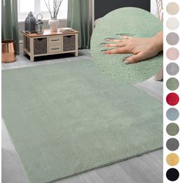 Teppich OTTO HOME "Arabell, Kunstfellteppich, Felloptik, waschbar", gr&uuml;n (mint), B:240cm H:16mm L:340cm, Polyester, Teppiche, Teppich, flauschig, kuschelig, Anti-Rutsch-Unterseite, Wohnzimmer, Schlafzimmer