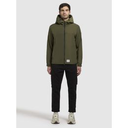 Anorak Khujo "TAIKOO", Herren, Gr. L, gr&uuml;n (olivgr&uuml;n), Web, 100% Polyester, unifarben, regular fit h&uuml;ftlang, eingesetzt,mit Riegel elastischer Bund mit Druckkn&ouml;pfen, Jacken