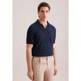 Poloshirt Seidensticker "Schwarze Rose", Herren, Gr. L, navy, 60% Baumwolle, 40% Leinen, unifarben, regular fit, Shirts, Polo Uni