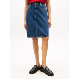 Jeansrock Tommy Hilfiger "DNM DEE STRAIGHT KNEE RW SKIRT", Damen, Gr. 36, dee, Web, Obermaterial: 100% Baumwolle, unifarben, straight fit kniefrei, R&ouml;cke Jeansrock