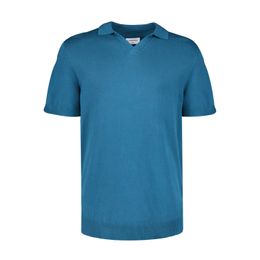 Poloshirt LINDBERGH "Poloshirt Slim Fit", Herren, Gr. L, petrol, Obermaterial: 80% Viskose, 20% Nylon, unifarben, schmal, Shirts