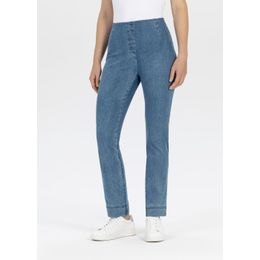 Stretch-Hose Stehmann, Damen, Gr. 46, N-Gr, frozy cobalt (stone), Denim/Jeans, Obermaterial: 89% Baumwolle, 10% Elastomultiester, 1% Elasthan, slim fit kn&ouml;chellang, Hosen, in blauer Waschung
