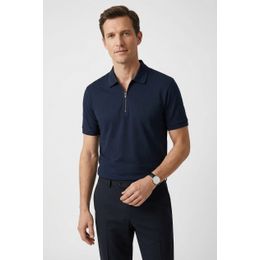 Poloshirt OLYMP, Herren, Gr. L, marine, Jersey, Obermaterial: 100% Baumwolle, regular fit normal, Rippb&uuml;ndchen, Shirts, unifarben, regular fit, casual, Jersey