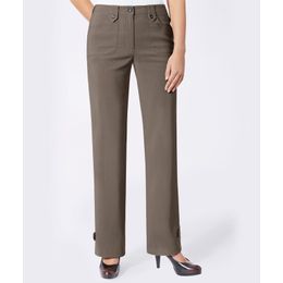 Webhose Lady, Damen, Gr. 44, Normalgr&ouml;&szlig;en, grau (taupe), 83% Polyester, 13% Viskose, 4% Elasthan, unifarben, lang, Hosen