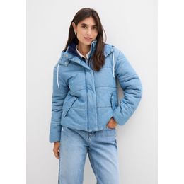 bonprix Steppjacke aus Denim, blau, Gr.46, Steppjacke aus Denim, 100% Baumwolle