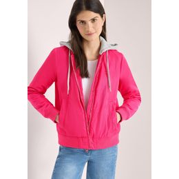 Blouson Cecil, Damen, Gr. L (42), beetroot pink, Stoff, Obermaterial: 100% Polyester; Futter: 100% Polyester; Kapuze: 66% Polyester, 34% Baumwolle, unifarben mit Farbeinsatz, comfort fit normal, ohne Ausschnitt, Rippb&uuml;ndchen, Jacken Blouson, im Hoodie-Style