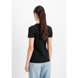 T-Shirt Alpha Industries "Crystal T-Shirt W", Damen, Gr. L, schwarz, Obermaterial: 100% Baumwolle, Shirts T-Shirt