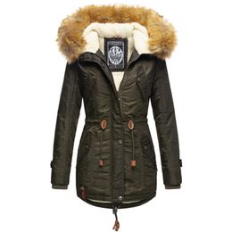 Navahoo Damen Hochwertiger Wintermantel Winterparka mit gro&szlig;em Kunstfell La Viva