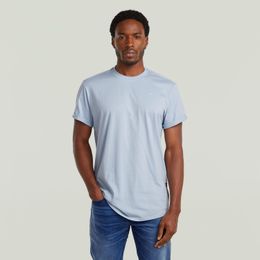 G-Star Raw T-Shirt G-STAR "Lash", Herren, Gr. XL, lt wave, Jersey, Obermaterial: 100% Baumwolle, unifarben, normal h&uuml;ftbedeckend, Rundhals, Umschlagsaum krempelbar, Shirts T-Shirt, mit kleinem Logodetail