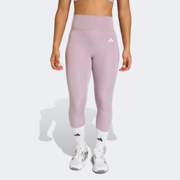 Trainingstights adidas Performance "OPTIME ESSENTIALS 7/8-LEGGINGS, OHNE VORDERNAHT", Damen, Gr. L, N-Gr, preloved fig, Obermaterial: 85% Polyester, 15% Elasthan, 7/8-L&auml;nge, Hosen