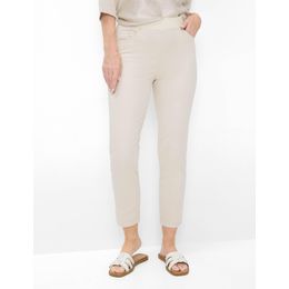 Raphaela by Brax Damen Five-Pocket-Hose Style PAMINA 6/8 LINEN, hellbeige, Gr. 36