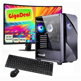 GAMEMAX Gaming-PC-Komplettsystem "GigaDeal Striker SET2648", Microsoft Windows 11 Home (64 Bit), 32 GB RAM 1.000 GB SSD, schwarz,