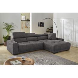 Jockenh&ouml;fer Ecksofa, B:320cm T:110cm, grau, JOCKENH&Ouml;FER GRUPPE, Korpus: 100% Polyester;Kissen: 100% Polyester, Wohnzimmer, Sofas, "Le Mans L-Form, B: 320 cm, mit