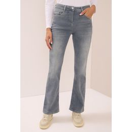 Cecil Damen Bootcut-Jeansmid grau random wash, Gr. 36, unifarben, Jeans, 75% Baumwolle, 23% Polyester, 2% Elasthan, Jeans, aus Baumwolle mit