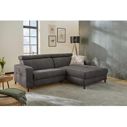 Jockenh&ouml;fer Ecksofa, B:247cm T:100cm, grau, JOCKENH&Ouml;FER GRUPPE, Korpus: 100% Polyester;Kissen: 80% Polyester, 20% Baumwolle, Wohnzimmer, Sofas, "Doppio L-Form,