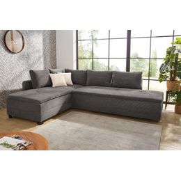 Jockenh&ouml;fer Ecksofa, B:306cm T:106cm, grau, JOCKENH&Ouml;FER GRUPPE, Korpus: 100% Polyester;Kissen: 100% Polyester, Wohnzimmer, Sofas, "Madrid L-Form, B: 306 cm,