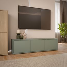 Lowboard FORTE, B:154,2cm H:41,5cm T:34,9cm, gr&uuml;n, Holzwerkstoff, Wohnzimmer, Sideboards, "Alice Springs, TV-Board, viel Stauraum, gro&szlig;e T&uuml;ren zum