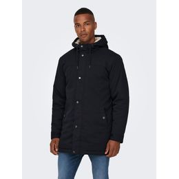 Only & Sons ONLY & SONS Herren Parka "ONSALEXANDER LIFE PARKA OTW VD", blau, Gr. XL, unifarben, Web, Obermaterial: 100% Baumwolle. Futter: 100% Polyester.