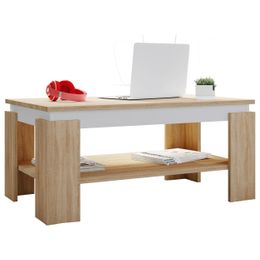 Couchtisch Vcm, B:90cm T:53cm, wei&szlig;, Wohnzimmer, Tische, "Holz Sofatisch Couchtisch Beistelltisch Rolas"