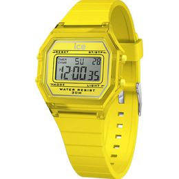 Ice Watch ICE-WATCH Damen Chronograph "ICE digit retro - Clear - Small", gelb, Armbanduhren, Armbanduhr, Quarzuhr, Damenuhr, Silikonarmband, Datum, digital